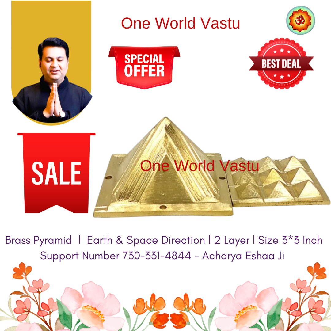 High Grade Vastu Brass Powerful Pyramid in 2 Layer l 3*3 Inches l Set ...