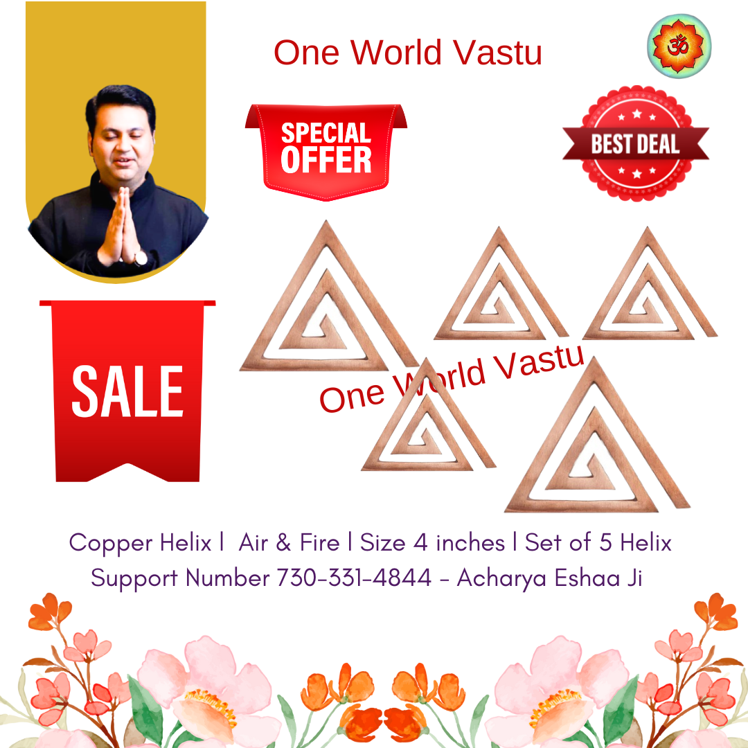 Copper Triangle Helix l 4 inches l Pack of 5 l Air & Fire Element Heli ...
